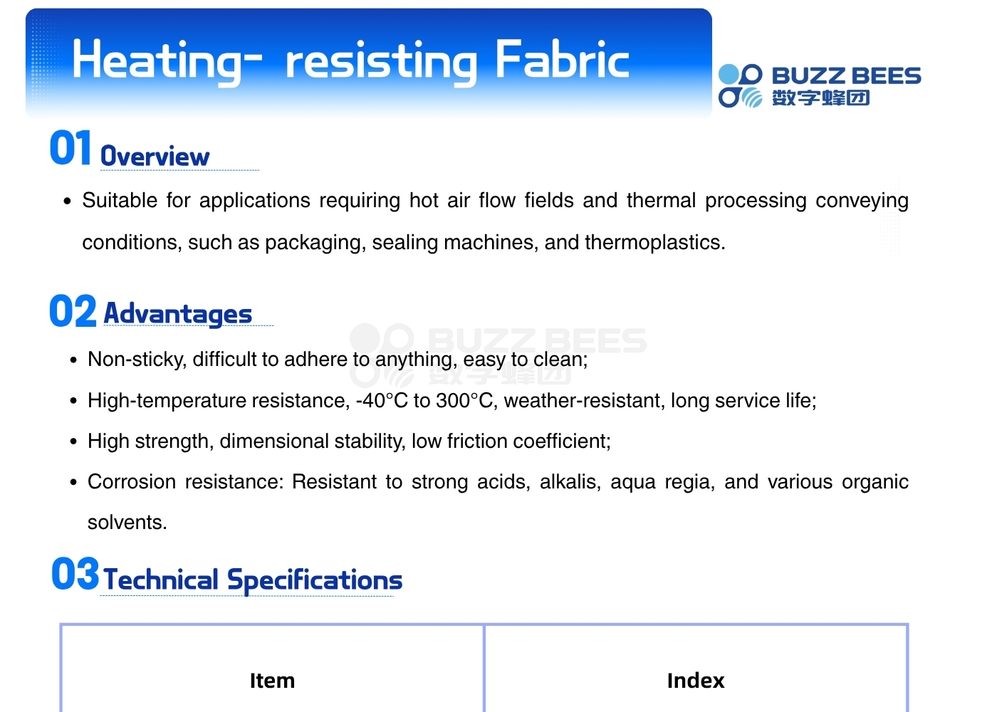 Heating-resisting Fabric-BuzzBees Technology